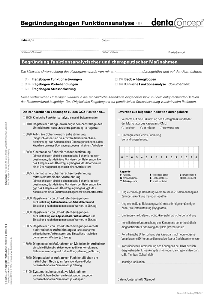 dentaConcept : Formblätter : Basis-Set