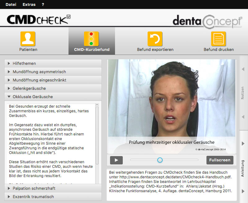 dentaConcept : Software : CMDcheck4